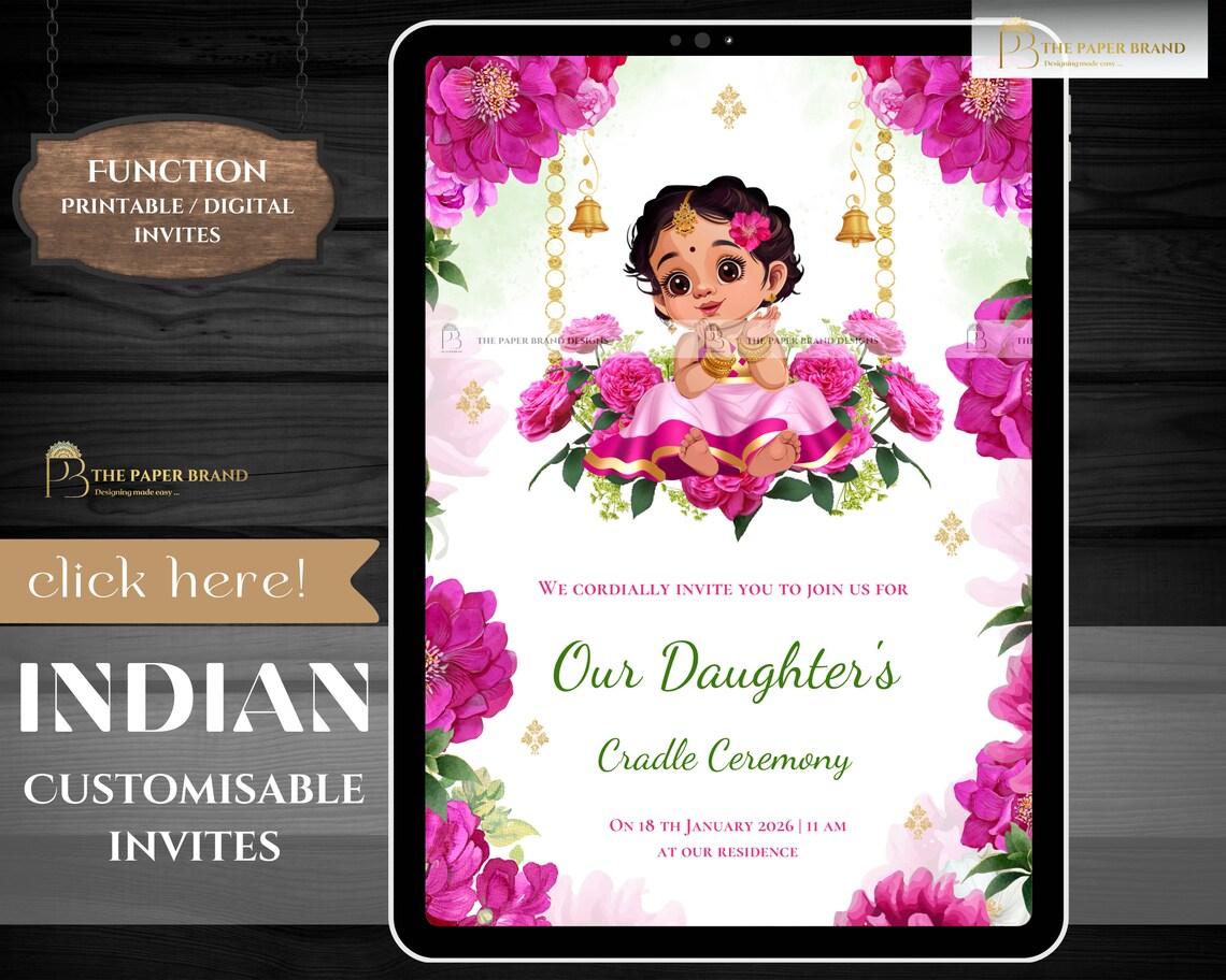 Indian Naming Ceremony Invitation as Indian Cradle Ceremony Invitation ...