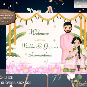 Indian Baby Shower Signs Valaikappu, Godh Bharai Ceremony Welcome ...