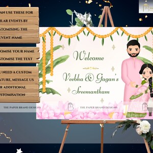 Indian Baby Shower Signs Valaikappu, Godh Bharai Ceremony Welcome ...