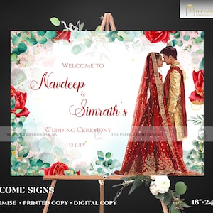 Indian Wedding Welcome Board as Hindu Welcome Signage, Hindu Wedding ...
