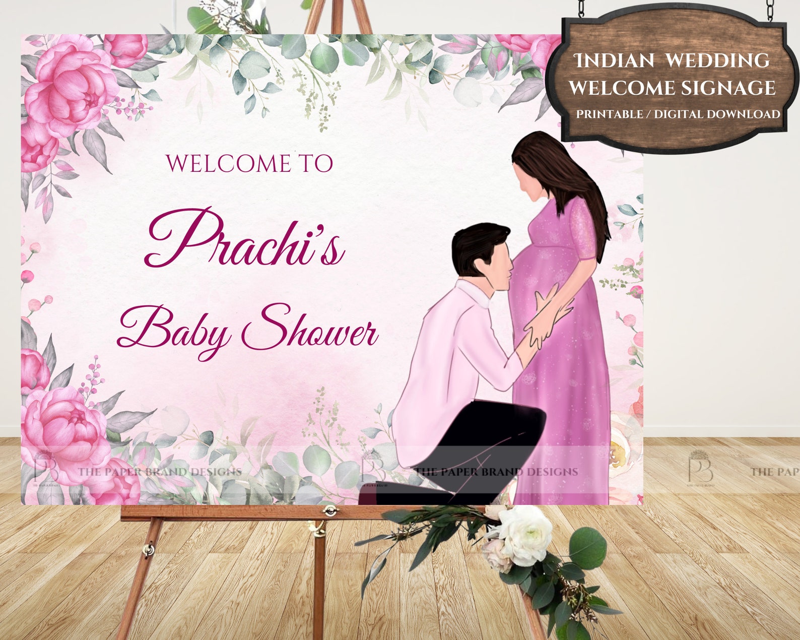 Indian Baby Shower Signs | Valaikappu, Godh Bharai Ceremony Welcome ...