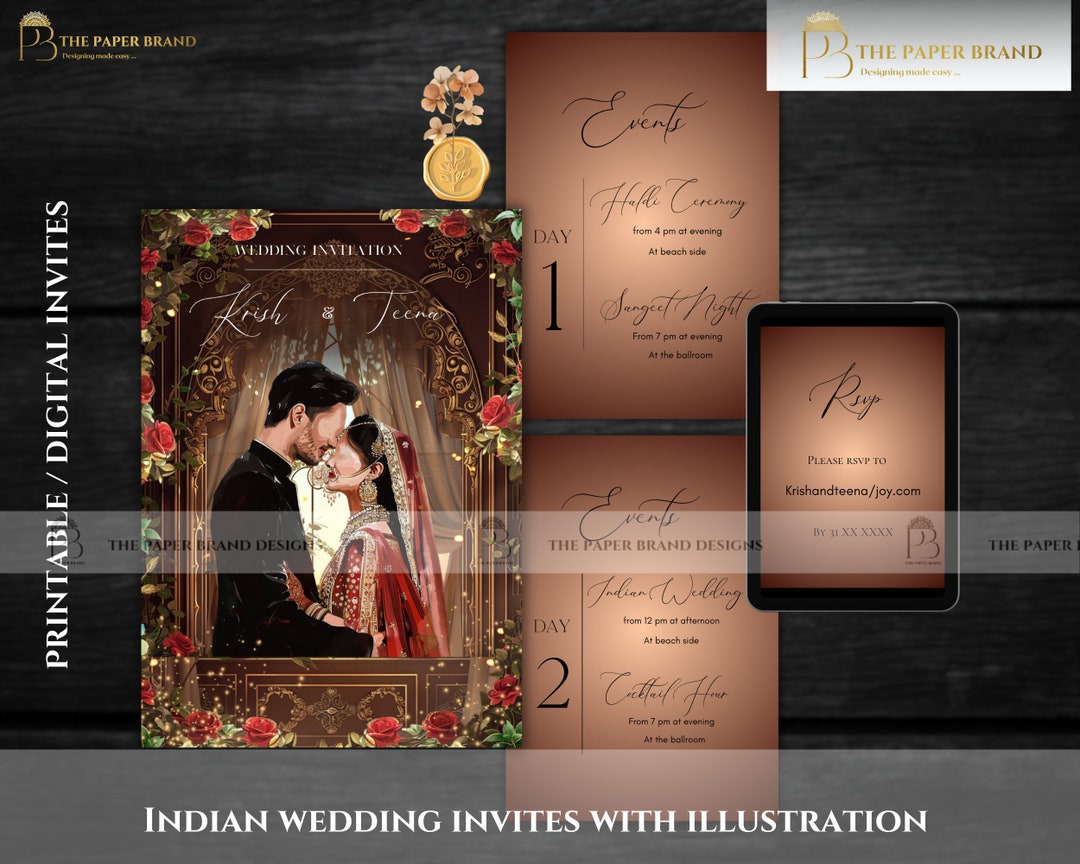 Indian Wedding Invite & as Digital Wedding Invites ,indian Wedding ...
