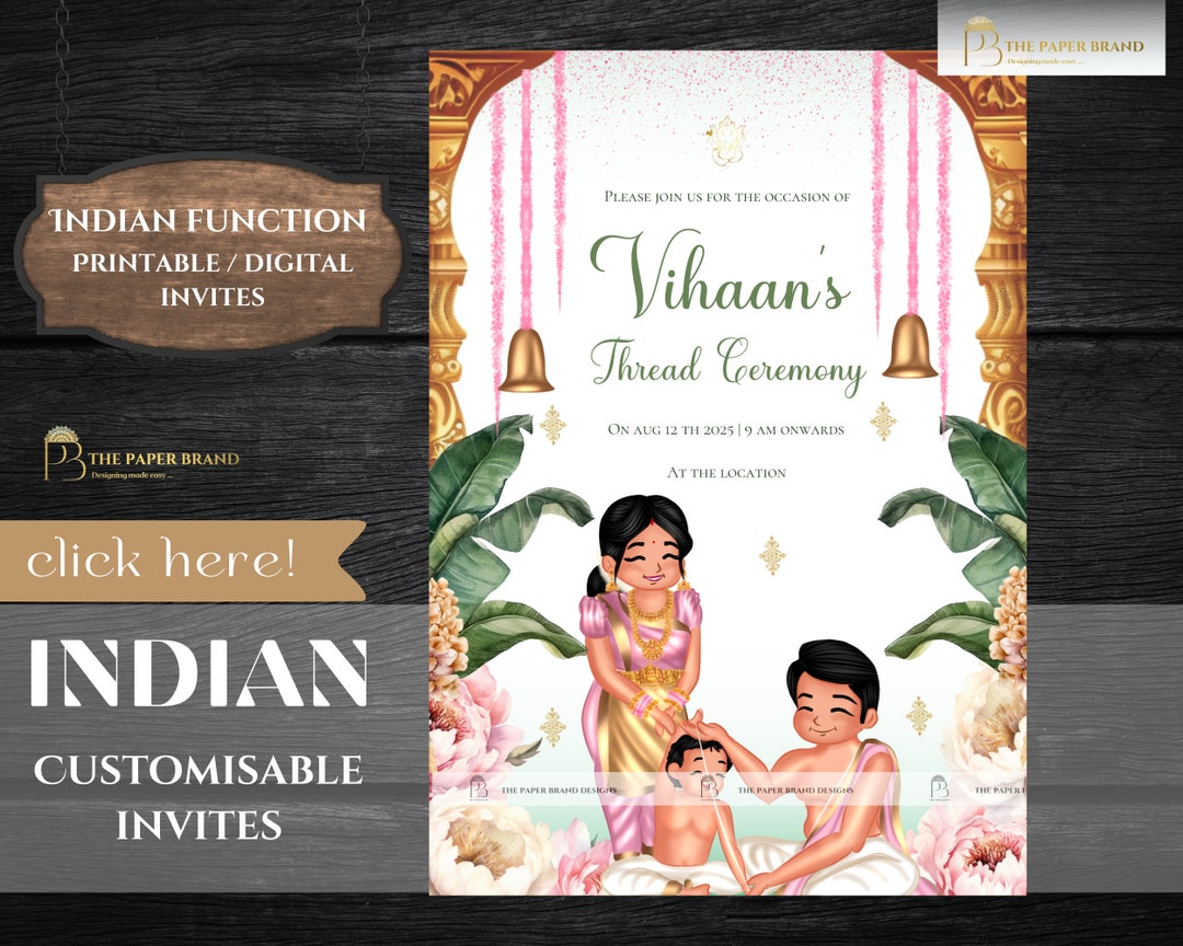 Upanayanam Invites in Thread Ceremony Invites Bhramin Invite ...