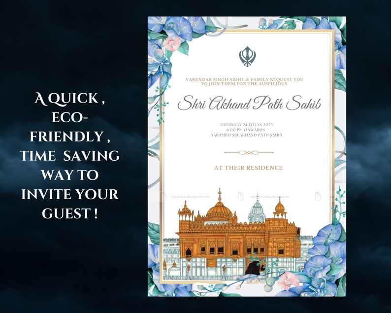 Akhand Paath Invite Digital, Sri Akhand Path Sahib Invite , Sikh ...