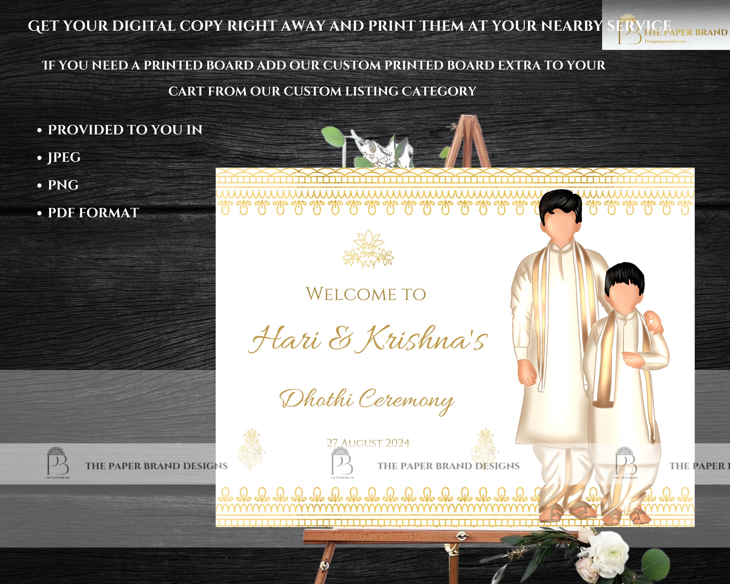 Dhoti Ceremony Poster, Dhothi Function Sign, Puberty Invitation, Dhothi ...