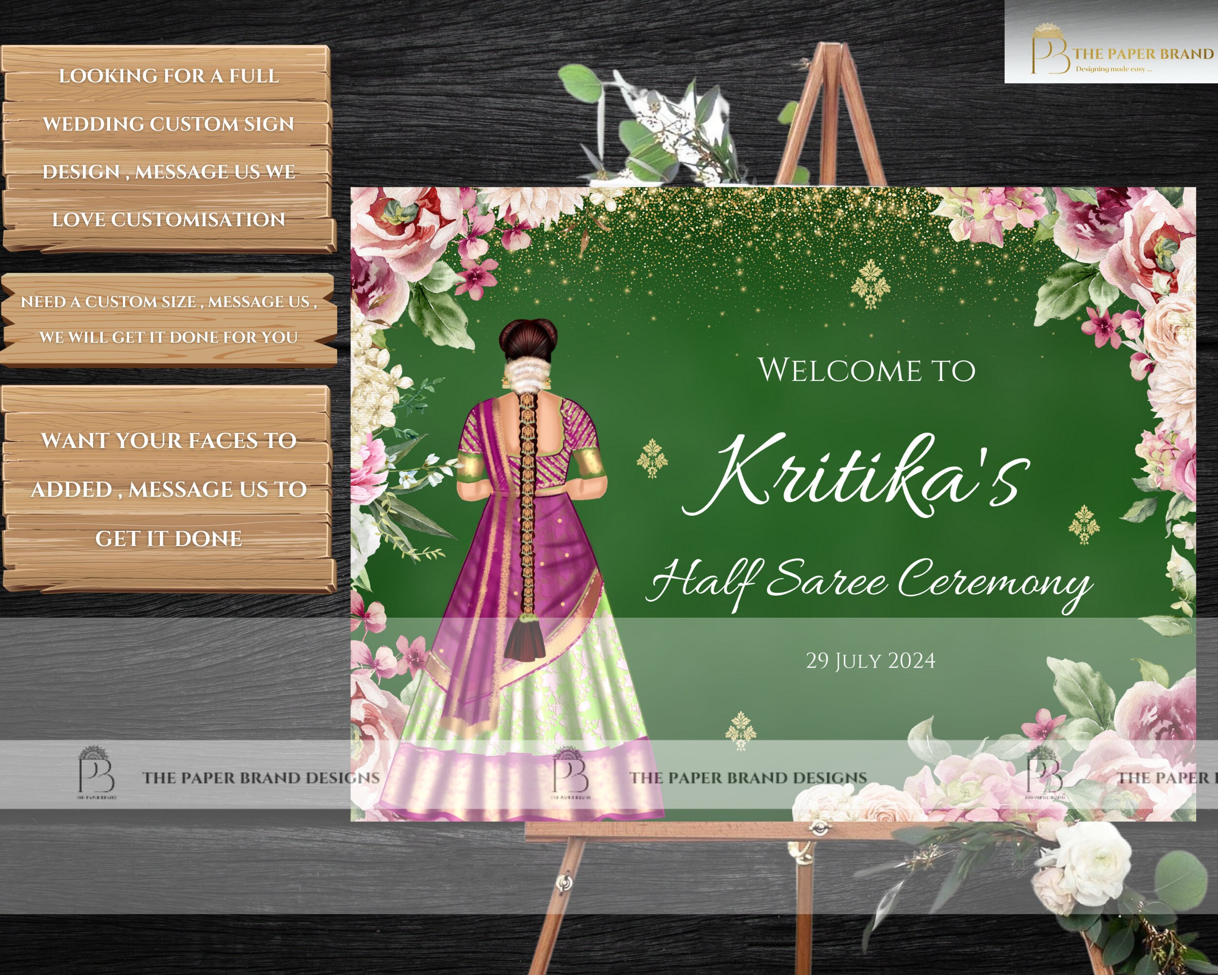 Half Saree Ceremony Poster, Half Saree Function Sign, Puberty ...