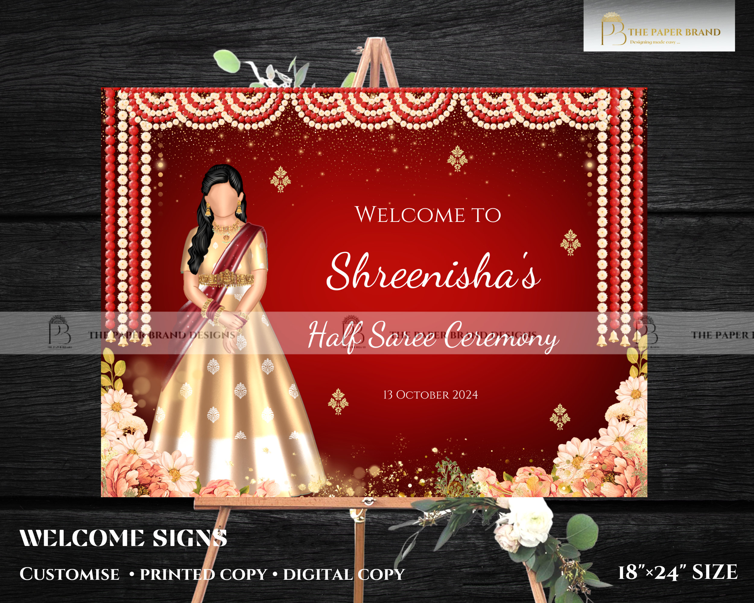 Half Saree Ceremony Poster, Half Saree Function Sign, Puberty ...