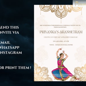 Indian Bharatanatyam Arangetram Invite | Arangetram Invite ...