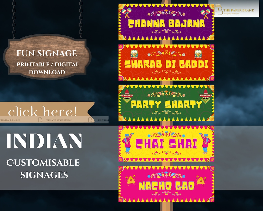 Indian Wedding Directional Signs ,indian Fun Wedding Signs , Indian ...