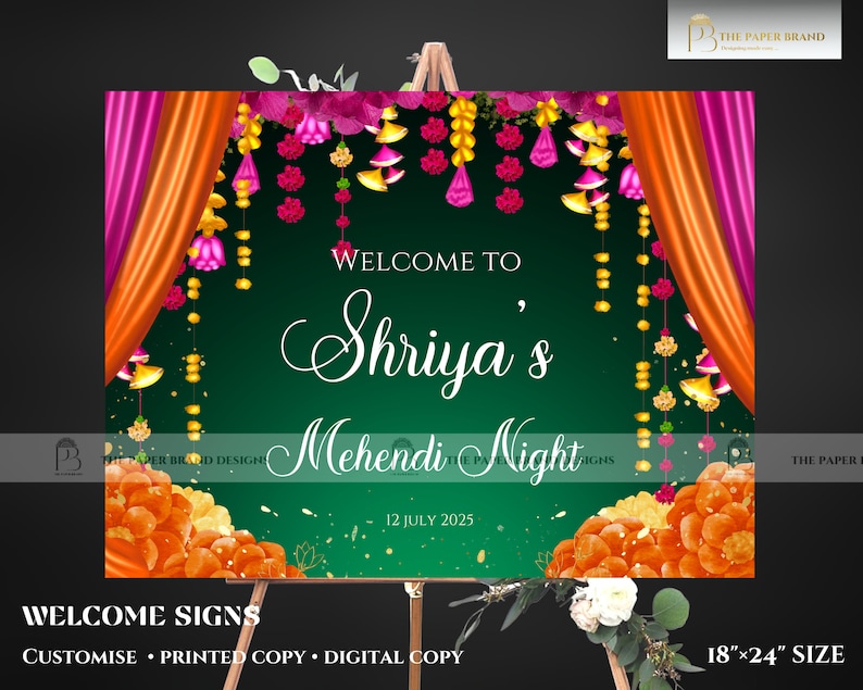 Mehendi Signs & Mehendi Night Welcome Board as Haldi Signs in Indian ...