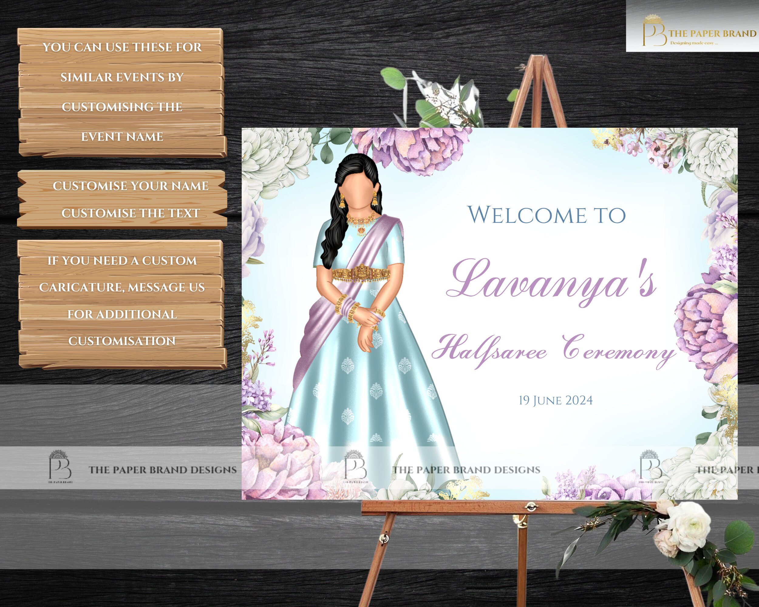 Half Saree Ceremony Poster, Half Saree Function Sign, Puberty ...