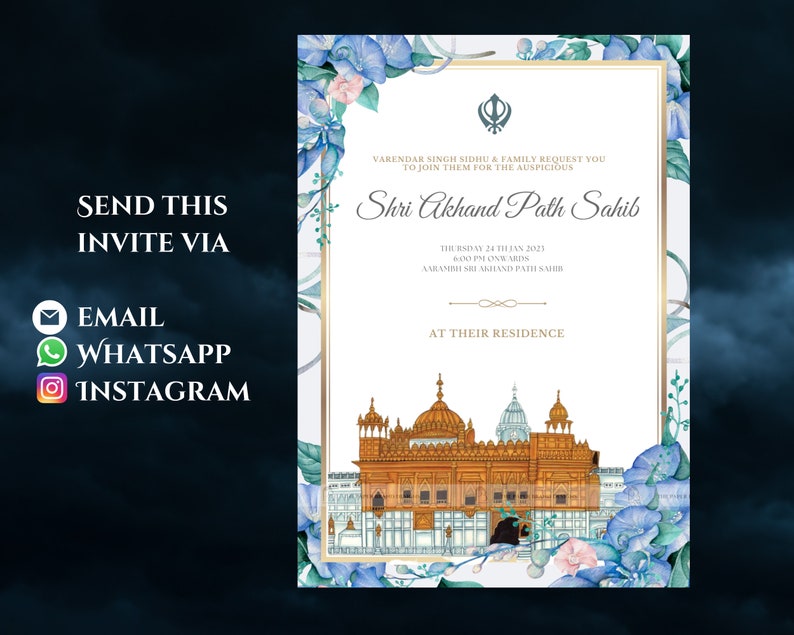 Akhand Paath Invite Digital, Sri Akhand Path Sahib Invite , Sikh ...