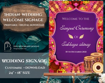 Sangeet Welcome Board - Etsy