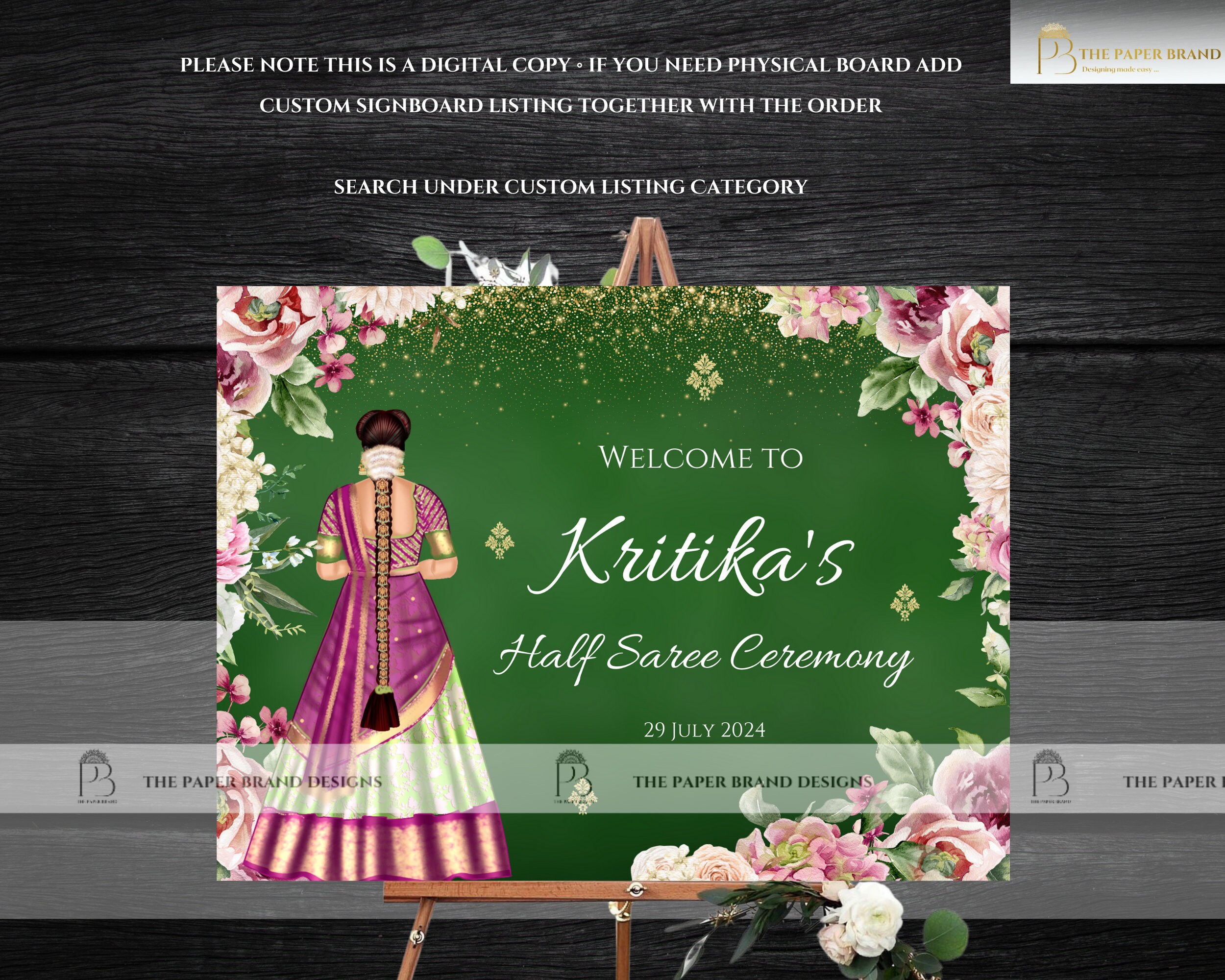 Half Saree Ceremony Poster, Half Saree Function Sign, Puberty ...
