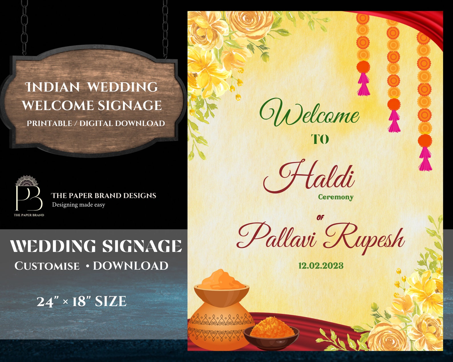 Haldi Welcome Signs & Pithi Signs Haldi Posters to Haldi - Etsy