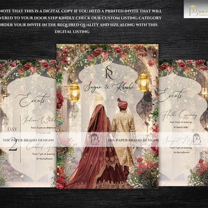 Indian Wedding Invite as Illustration Hindu Digital Invitation in Hindu ...