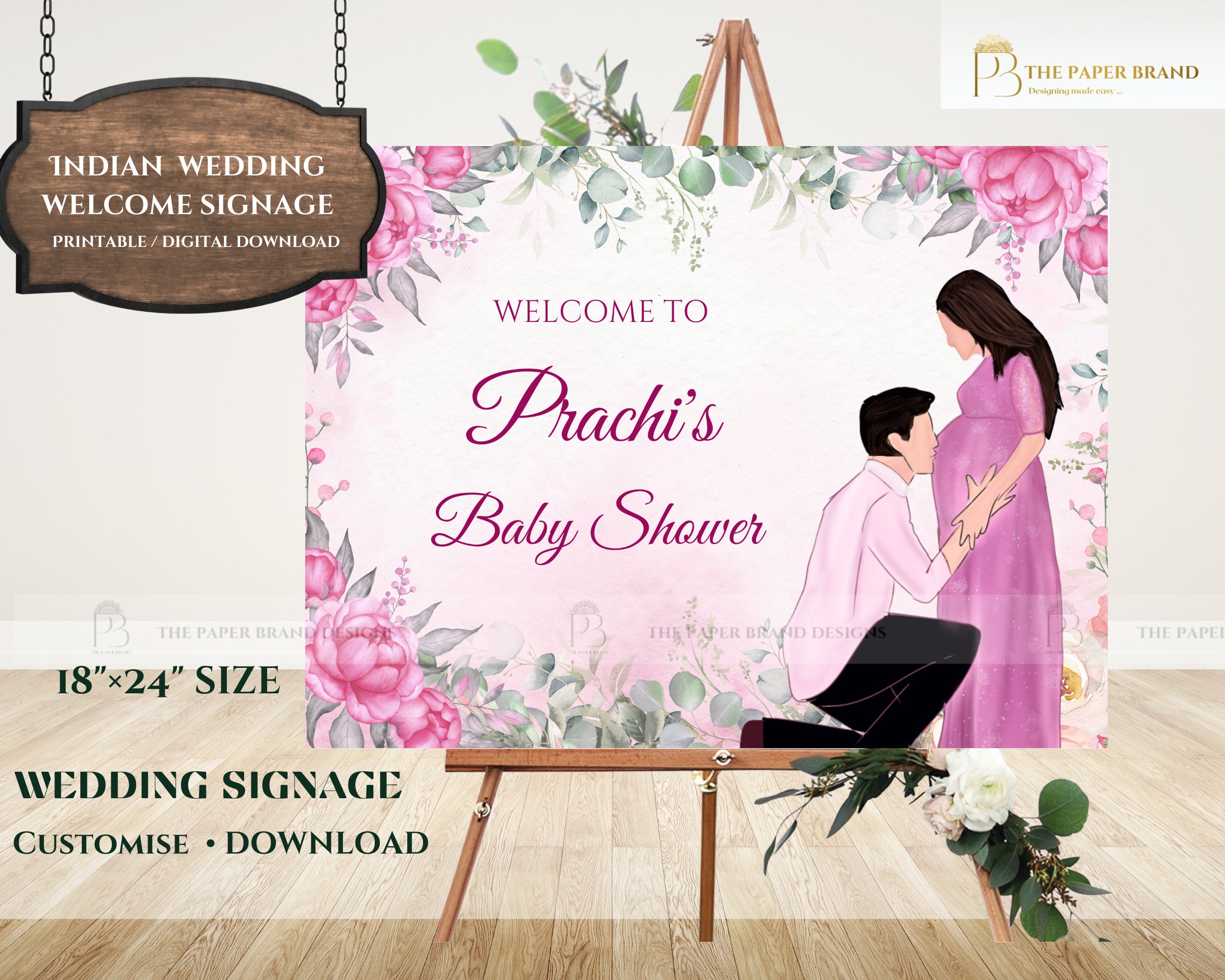 Indian Baby Shower Signs | Valaikappu, Godh Bharai Ceremony Welcome ...