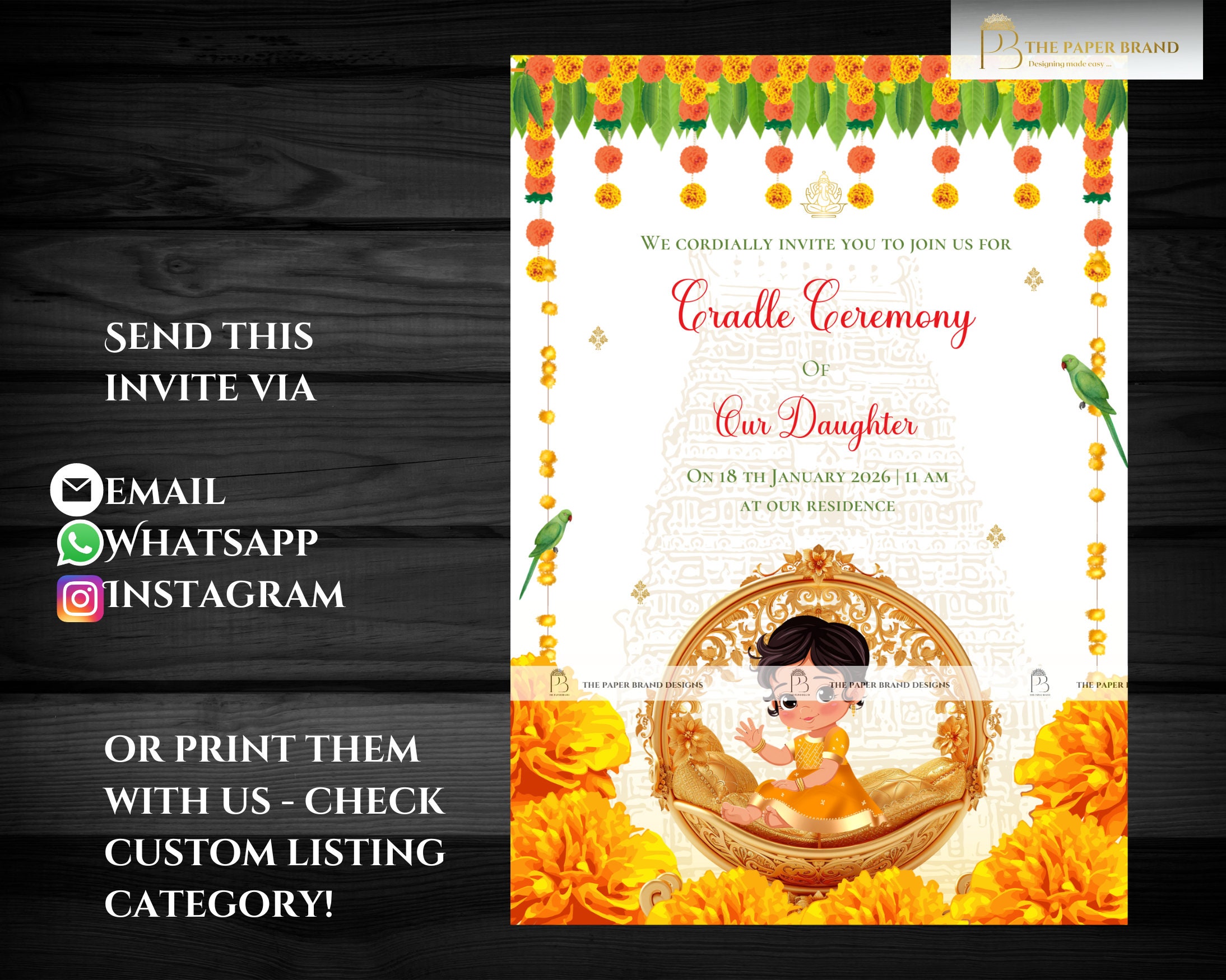 Indian Naming Ceremony Invitation as Indian Cradle Ceremony Invitation ...