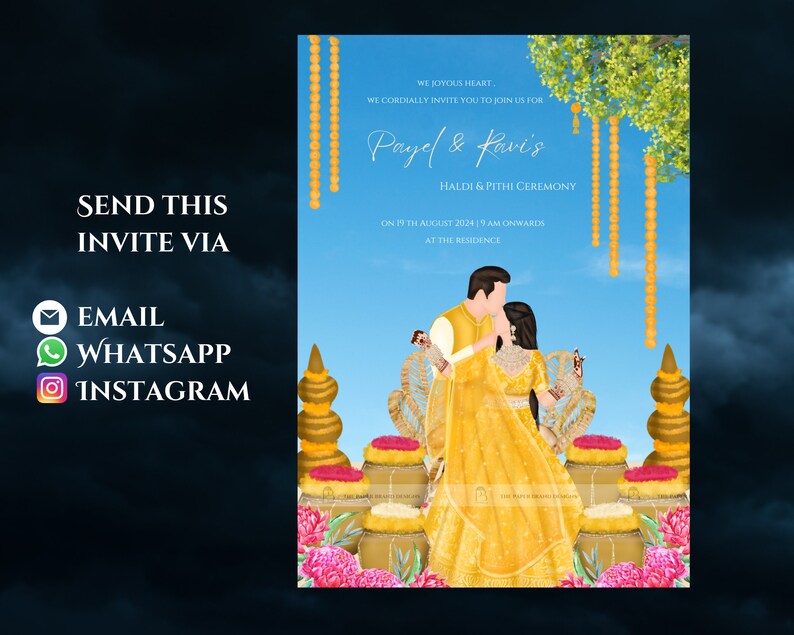 Digital Indian Wedding Invites & Haldi Invites as Wedding Maiyaa ...