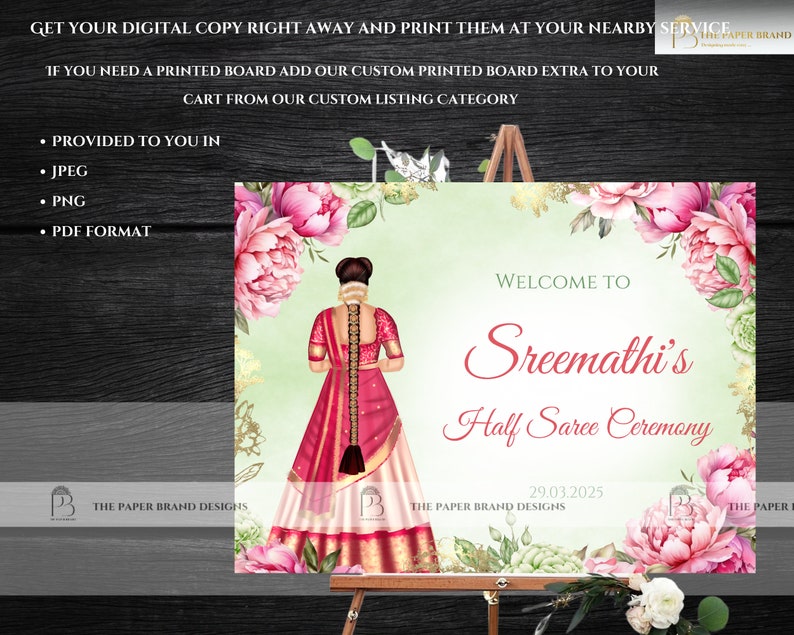 Half Saree Ceremony Poster, Half Saree Function Sign, Puberty ...