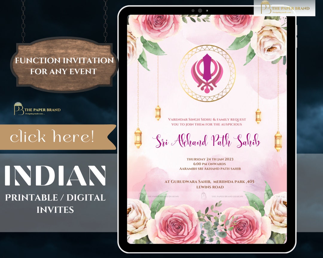 Akhand Paath Invite Digital, Sri Akhand Path Sahib Invite , Sikh ...