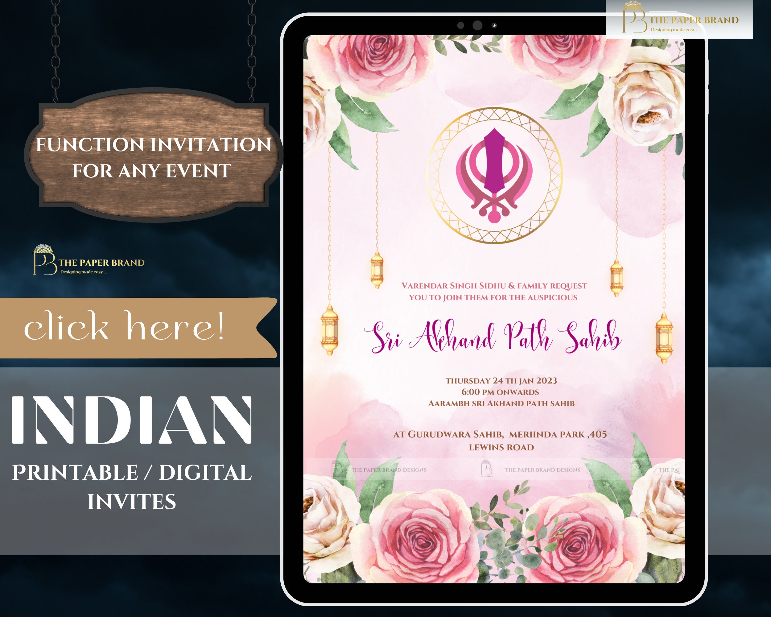 Akhand Paath Invite Digital, Sri Akhand Path Sahib Invite , Sikh ...
