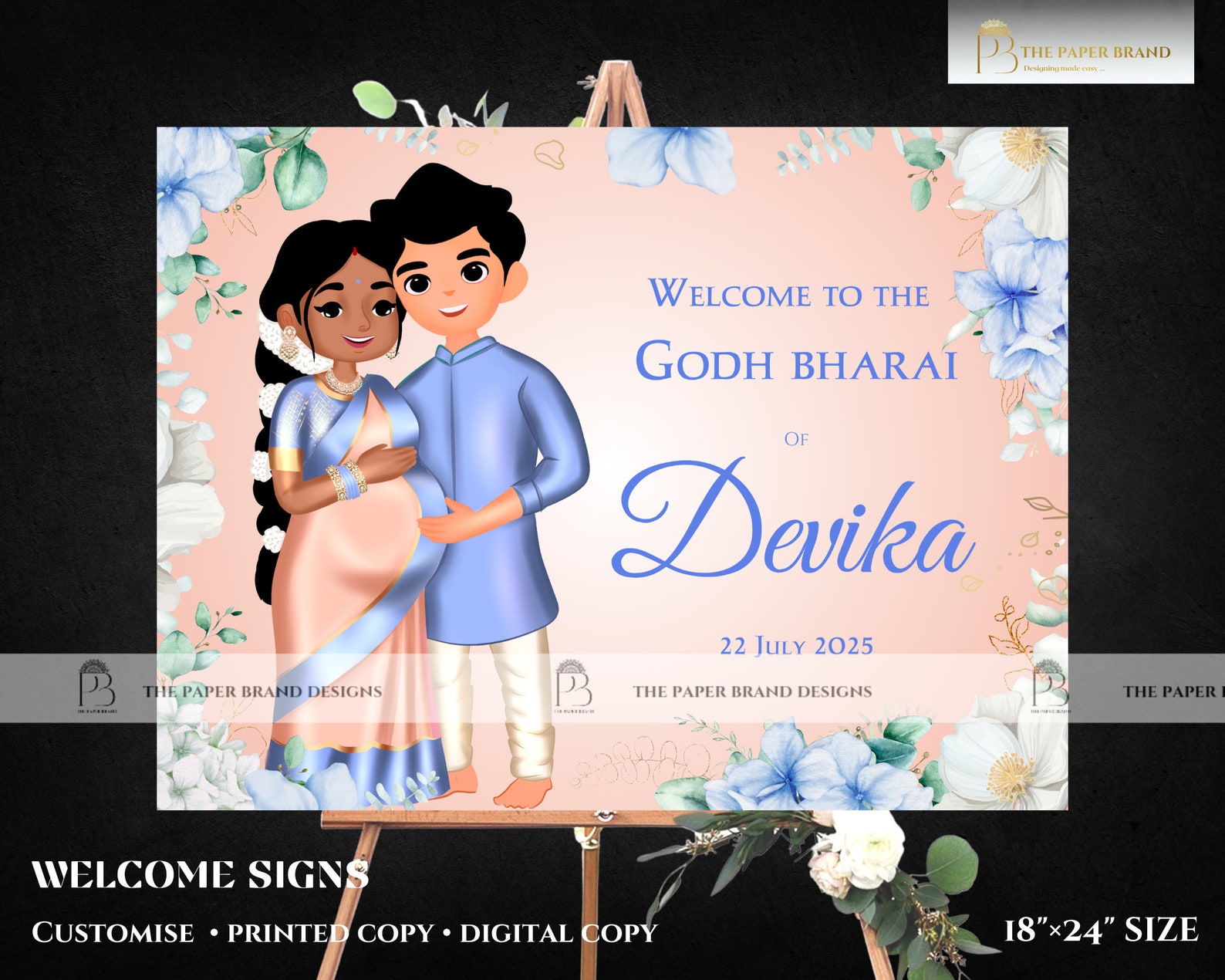 Indian Baby Shower Signs Valaikappu, Godh Bharai Ceremony Welcome ...