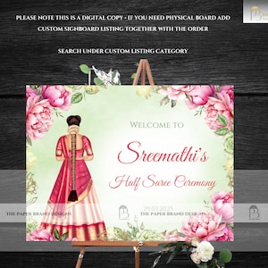 Half Saree Ceremony Poster, Half Saree Function Sign, Puberty ...