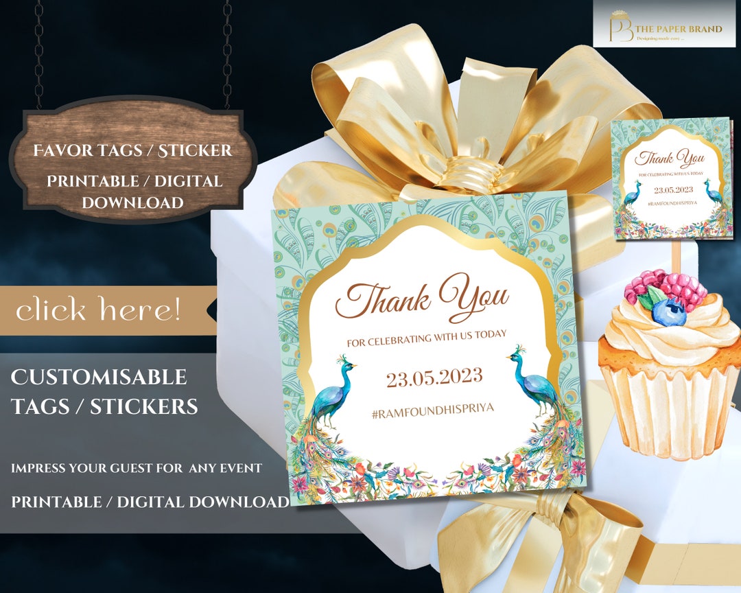 Indian Favor Tags,indian Return Gift Tags , Food Cards, Wedding ...