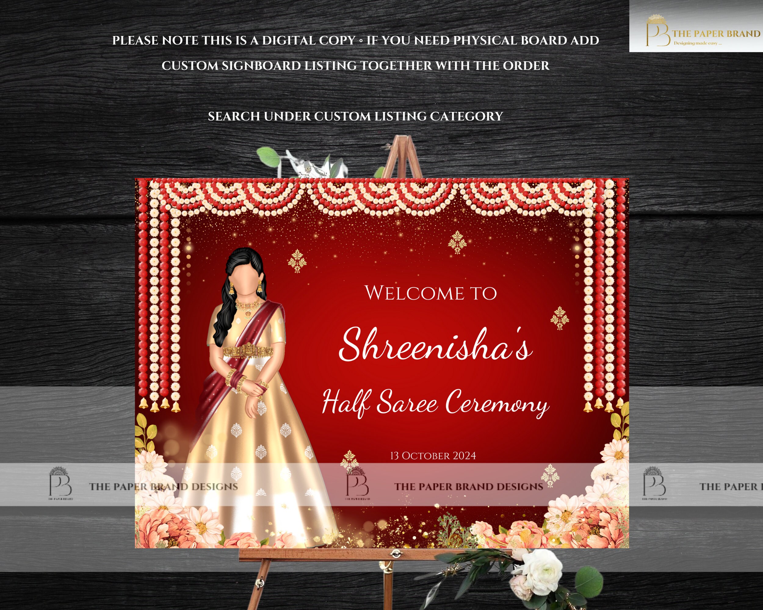 Half Saree Ceremony Poster, Half Saree Function Sign, Puberty ...