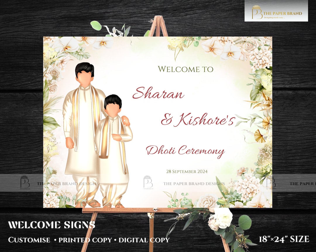 Dhoti Ceremony Poster, Dhothi Function Sign, Puberty Invitation, Dhothi ...