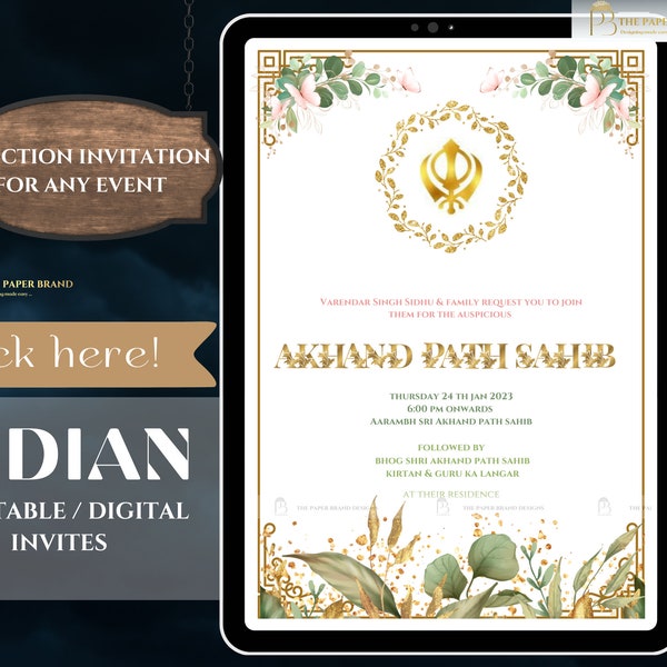 Akhand Path Invitation Card - Etsy