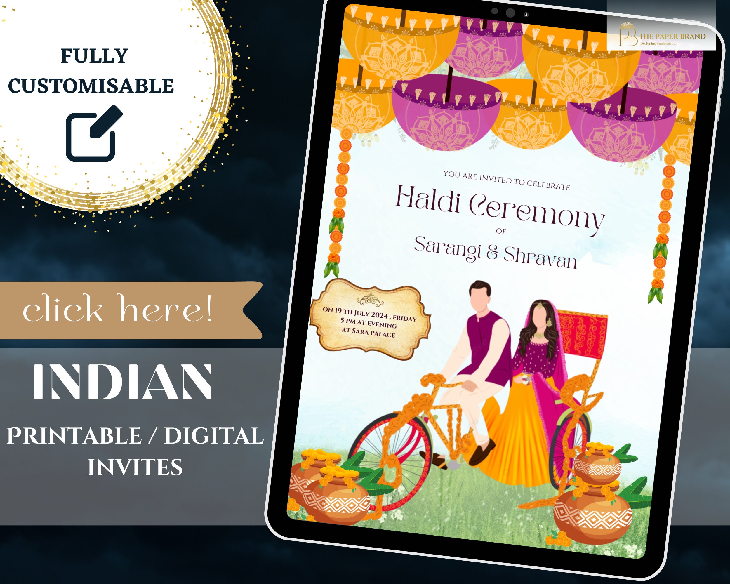 Haldi Indian Wedding Invite & as Digital Wedding Invites ,indian Haldi ...