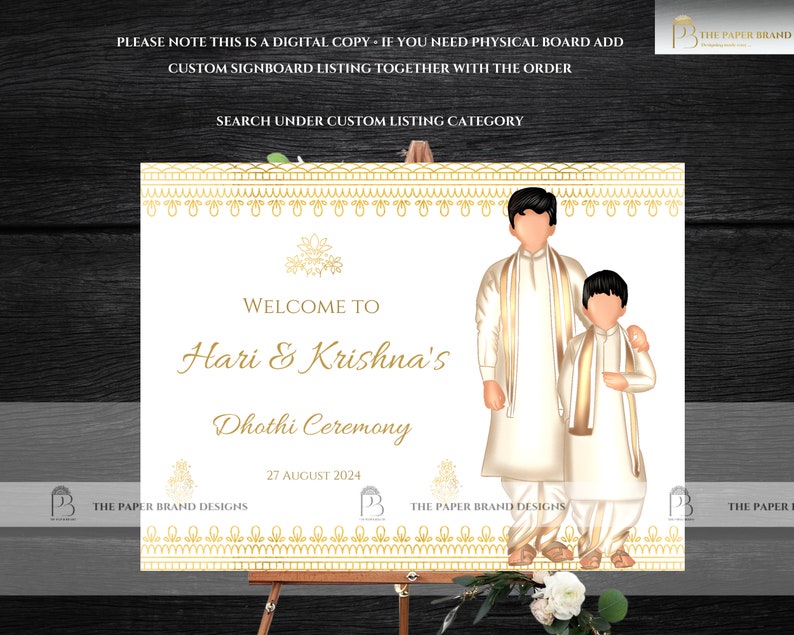 Dhoti Ceremony Poster, Dhothi Function Sign, Puberty Invitation, Dhothi ...