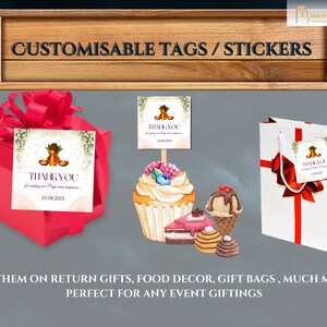 Indian Favor Tags,indian Return Gift Tags , Food Cards, Wedding ...