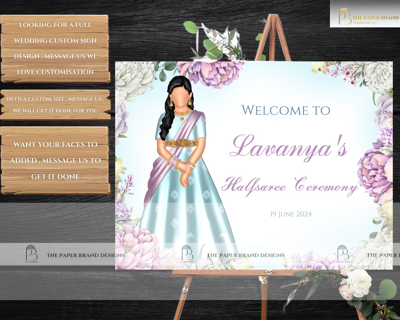 Half Saree Ceremony Poster, Half Saree Function Sign, Puberty ...