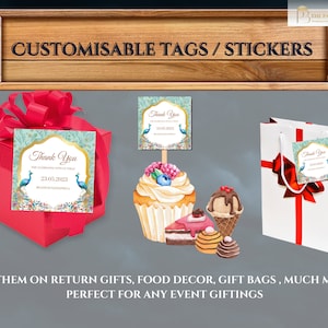 Indian Favor Tags,indian Return Gift Tags , Food Cards, Wedding ...