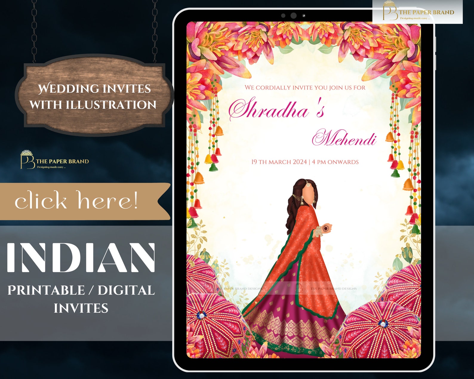 Mehendi Invites & Pithi Invites haldi Party Invites Mehndi - Etsy