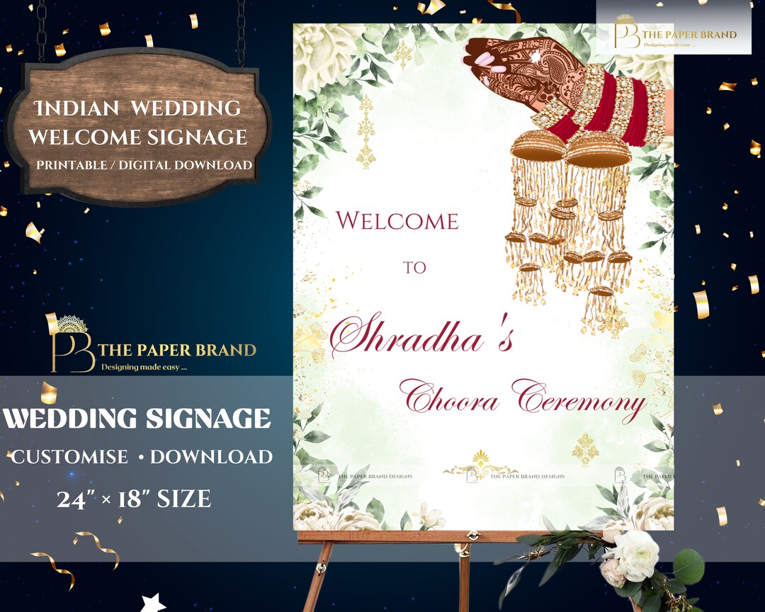 Choora Signs & Chuda Welcome Board as Chunni as Indian Welcome Boards ...