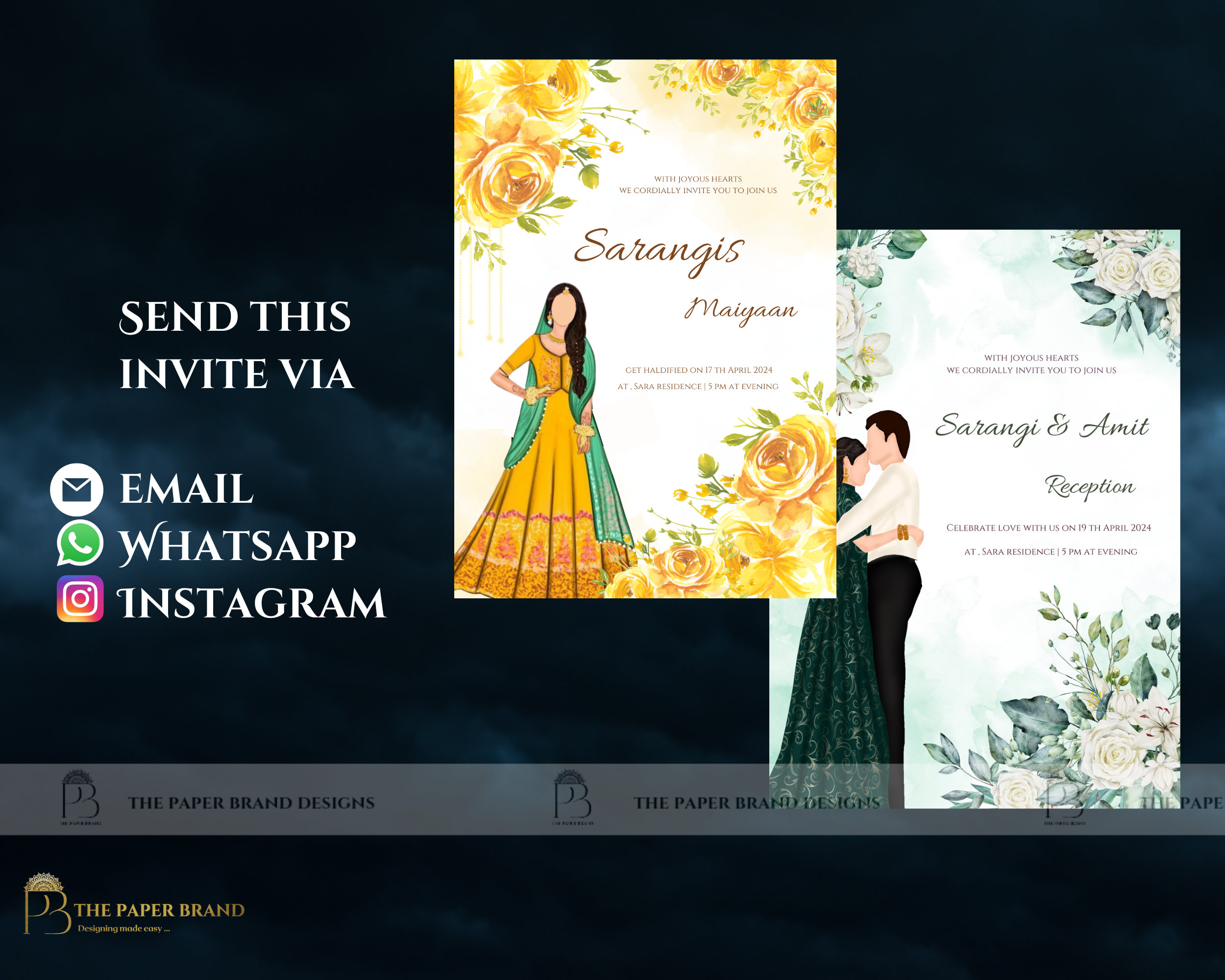 Indian Wedding Invite & as Digital Wedding Invites Floral - Etsy