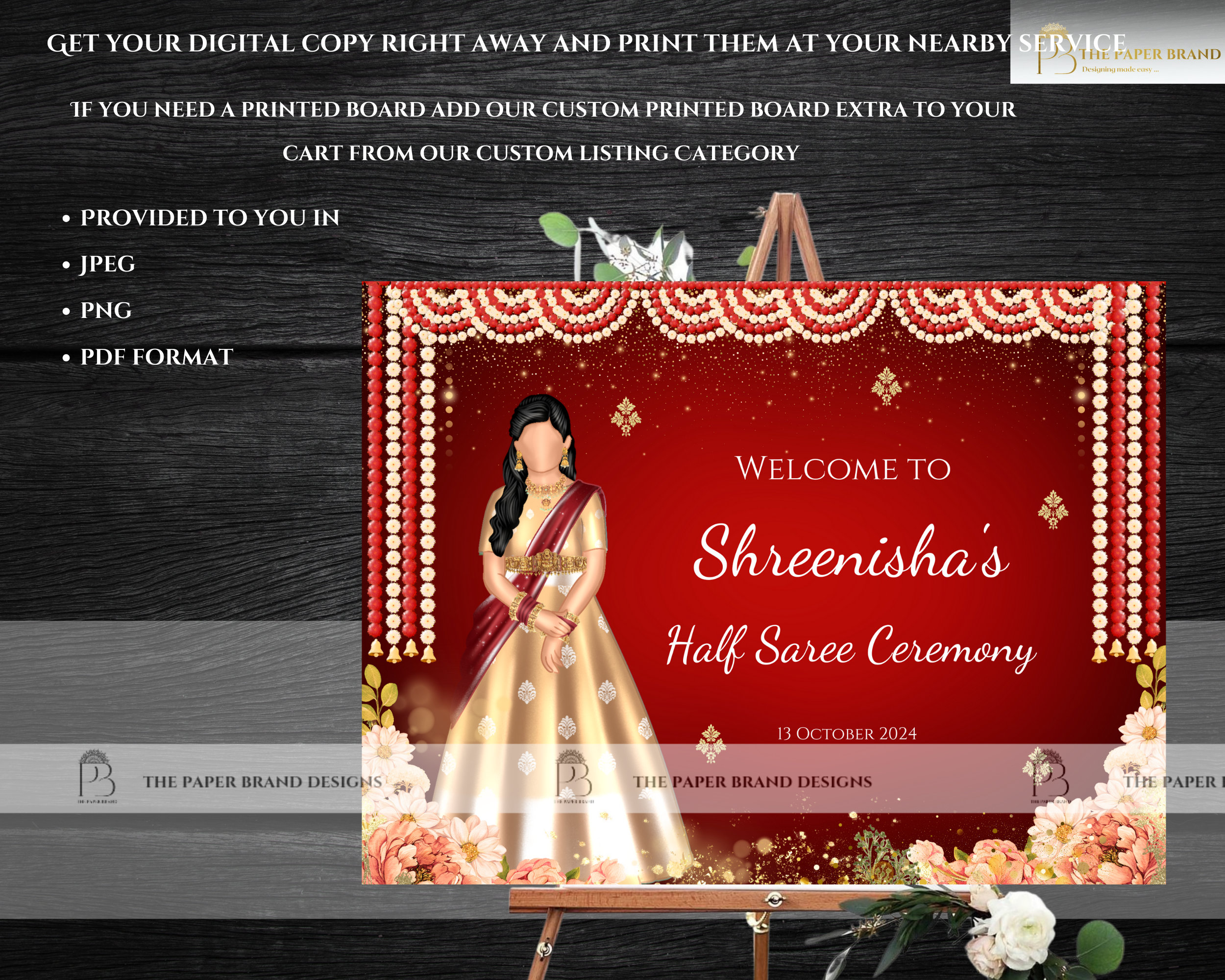 Half Saree Ceremony Poster, Half Saree Function Sign, Puberty ...