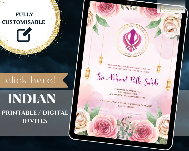 Akhand Paath Invite Digital, Sri Akhand Path Sahib Invite , Sikh ...