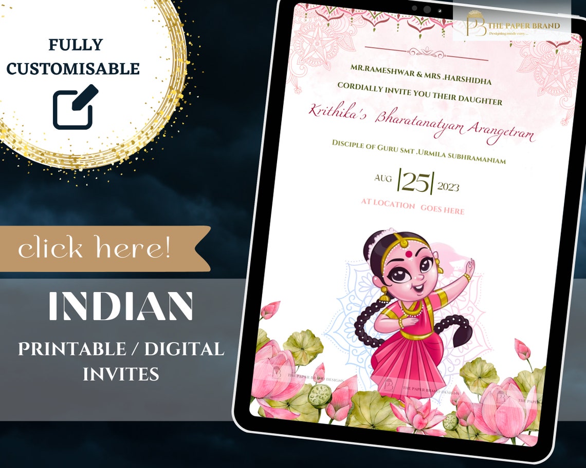 Indian Bharatanatyam Arangetram Invite Arangetram Invite ...