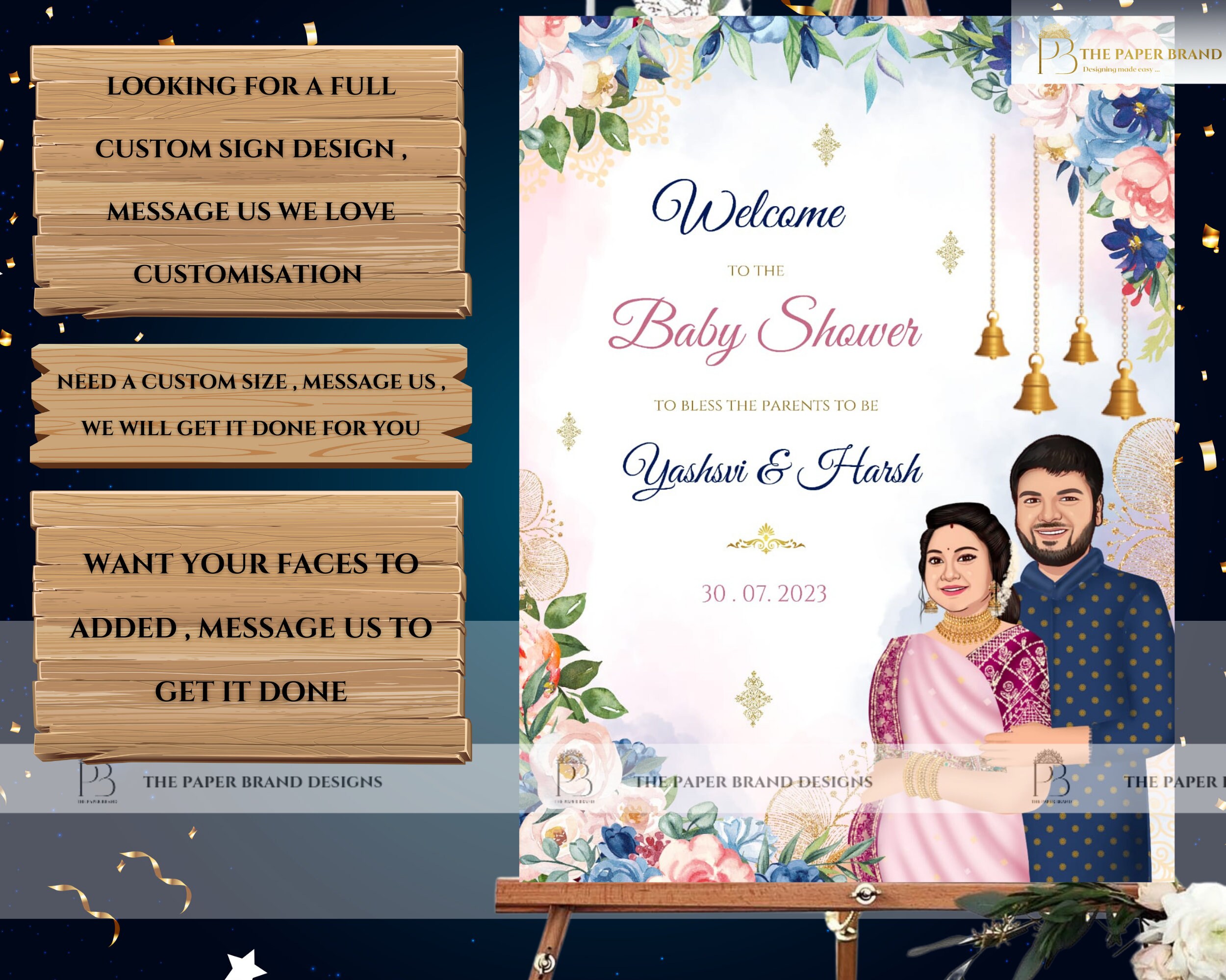 Indian Baby Shower Signs Valaikappu, Godh Bharai Ceremony Welcome ...