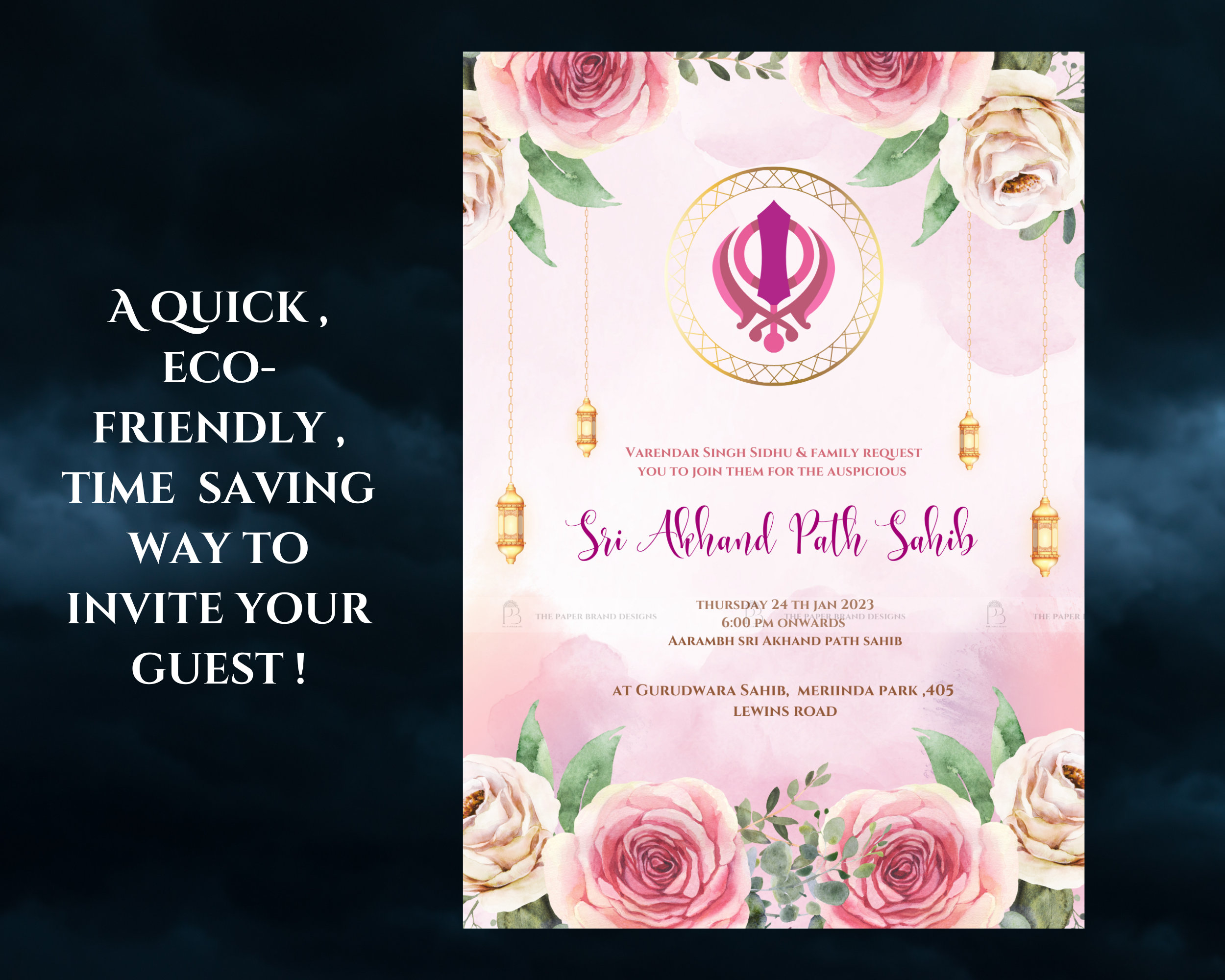 Akhand Paath Invite Digital, Sri Akhand Path Sahib Invite , Sikh ...