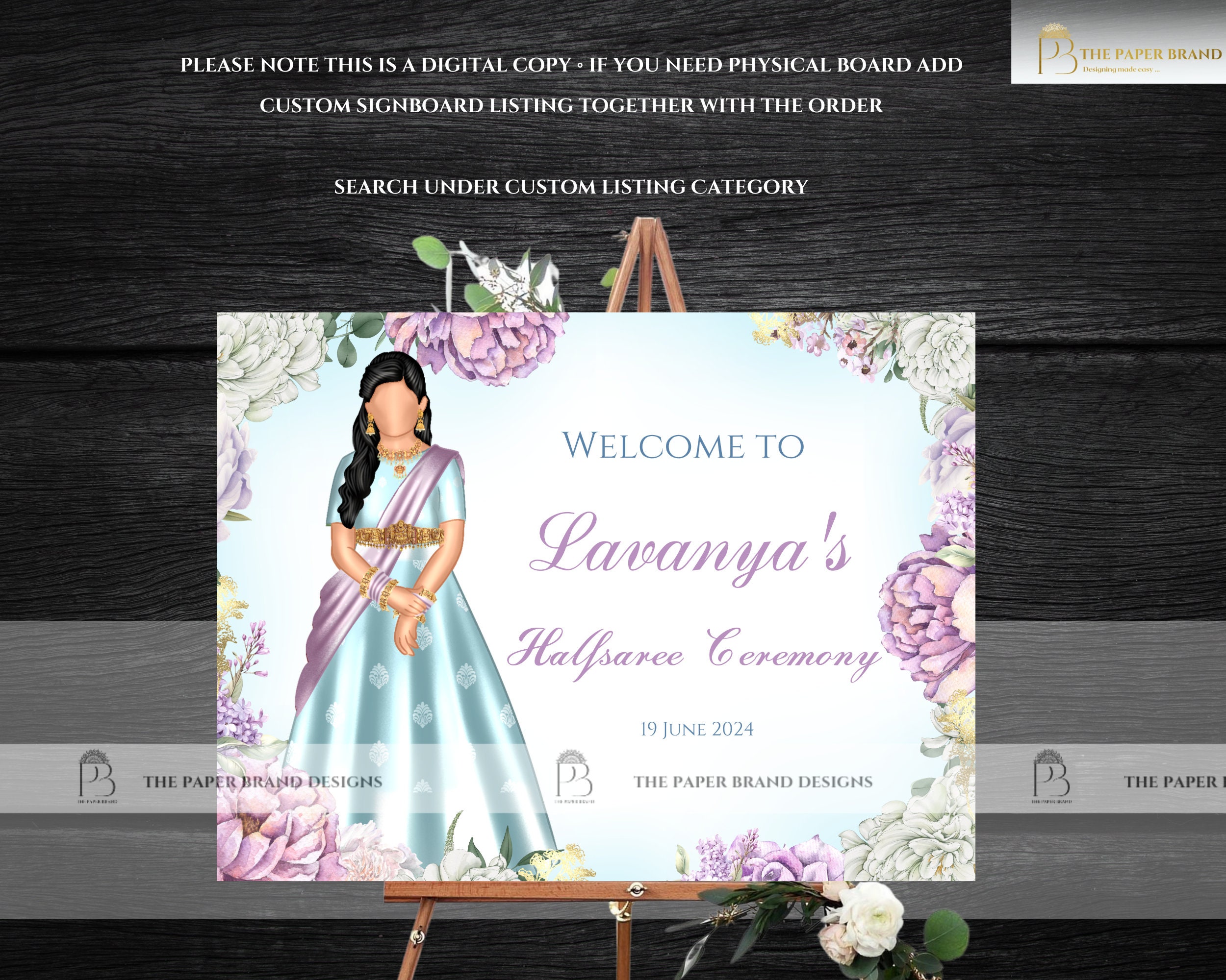 Half Saree Ceremony Poster, Half Saree Function Sign, Puberty ...