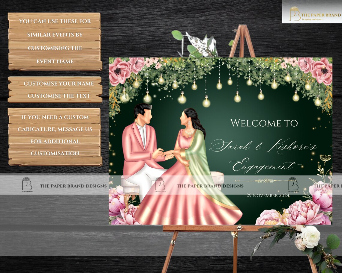 Indian Engagement Welcome Signs, Sagai Posters to Roka Welcome Board as ...