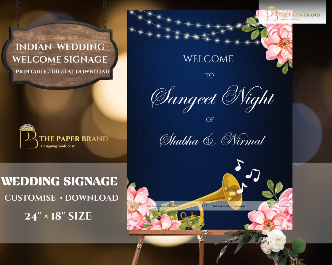 Sangeet Welcome Signs in Indian Wedding Posters , Indian Wedding ...