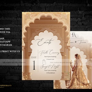 Indian Wedding Invitation as Illustration Hindu Digital Invitation in ...