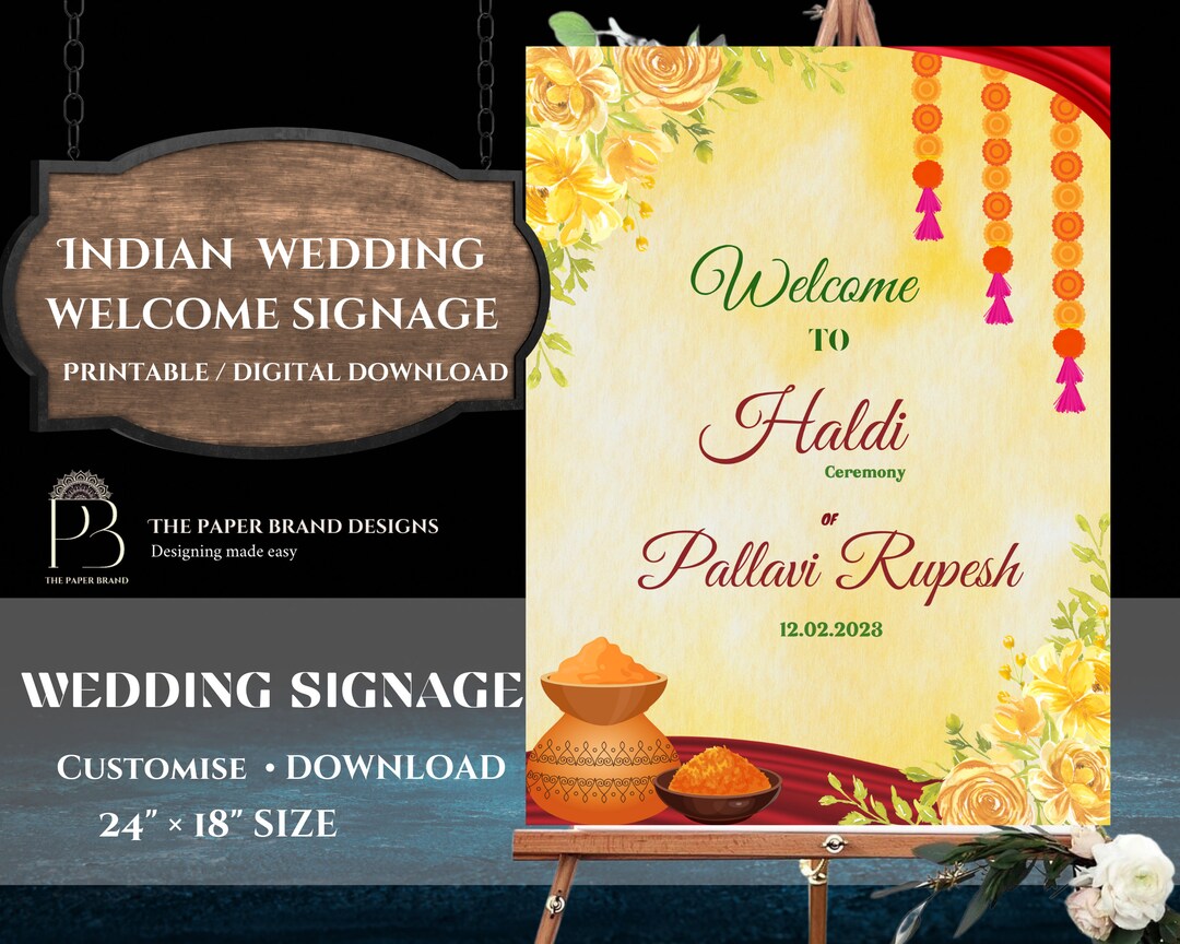 Haldi Welcome Signs & Pithi Signs, Haldi Posters to Haldi Welcome Board ...